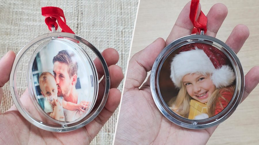 Sublimation Transparent plastic rotating ornament